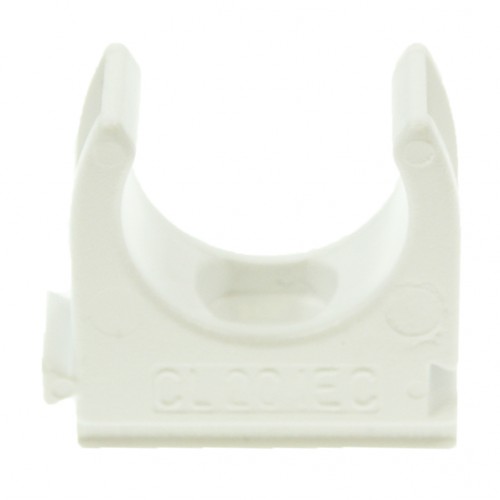 Univolt White 25mm PVC Clip, Univolt Clips, UK Electrical Supplies