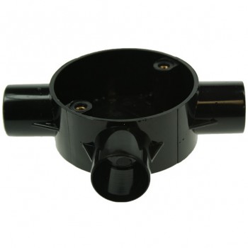 Univolt Black 25mm PVC Tee Box | UKES