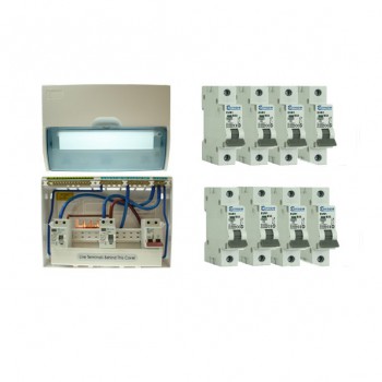 Europa 8 Way 17th Edition Split Load Consumer Unit Kit Complete with ...