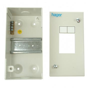 Hager 2 Module Sheet Steel Enclosure | UKES