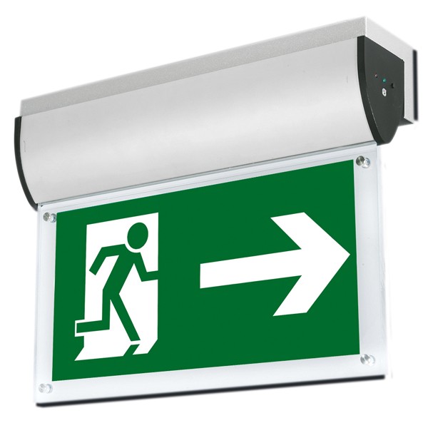 Aurora Lighting 240V Aluminium Flush Wall Mounted LED Emergency Exit ...