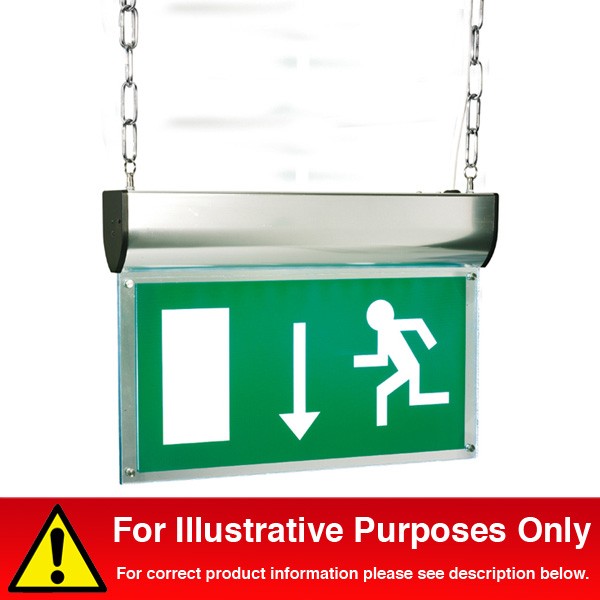 Aurora Lighting 240V Aluminium Suspended LED Emergency Exit Sign ...