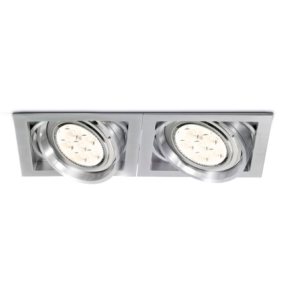 Aurora Lighting 12V AR111 Aluminium Adjustable Twin Recessed Multiple ...