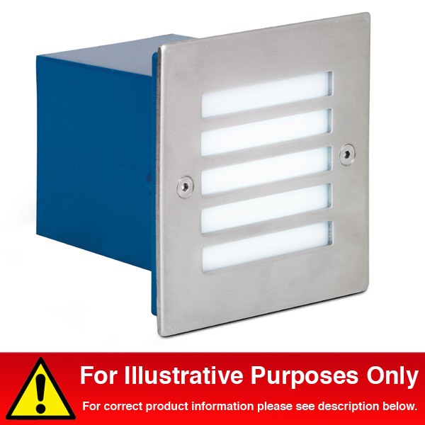 Aurora Lighting 240V Stainless Steel IP54 Square LED Recessed Wall ...