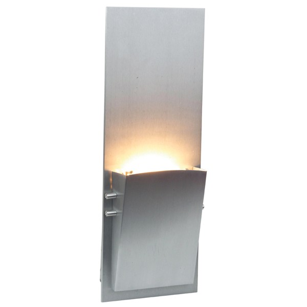 Aurora Lighting 240V R7s Aluminium Fixed Halogen Wall Light Brushed ...