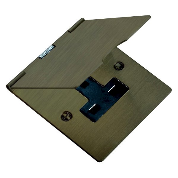 Hamilton Sheer Floor Antique Brass 1 Gang 13A Unswitched Socket with ...