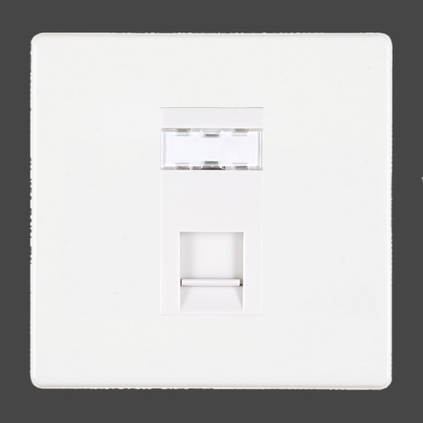 Hamilton Hartland CFX Colours Bright White 1 Gang Unshielded RJ12 Socket with White Insert | UKES