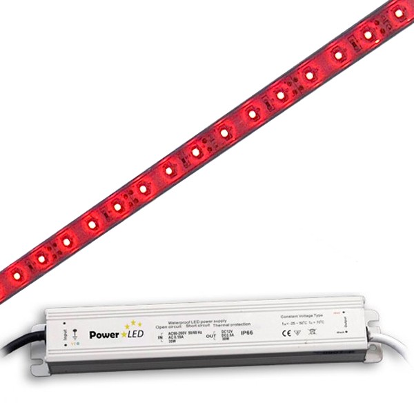 PowerLED 5 Metre Low Power Red IP65 Rated Energy Saving LED Flexi Kit ...