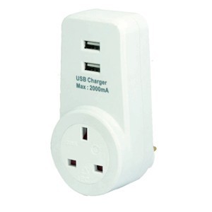 Selectric Single Socket Plug-in Adaptor with 2 USB outlets LG8191-USB2 ...
