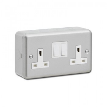 KingShield Socket Twin Switched 13A Metal Clad | UKES