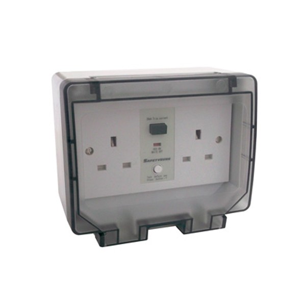 KingShield PowerX IP55 Weatherproof 2 Gang 13A Unswitched RCD Socket | UKES