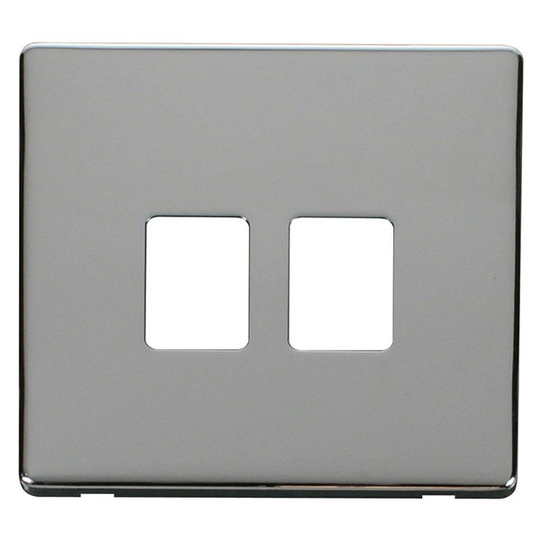 Click Definity SCP118CH Twin RJ45 Outlet Cover Plate in Polished Chrome ...