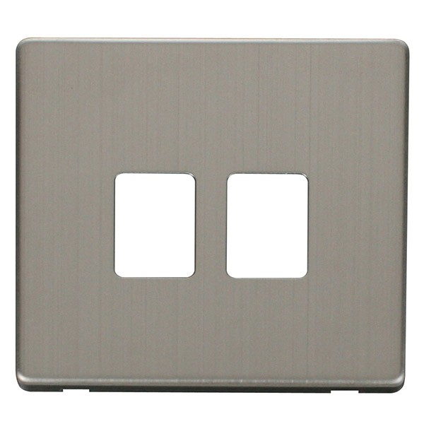 Click Definity Scp118ss Twin Rj45 Outlet Cover Plate In Stainless Steel