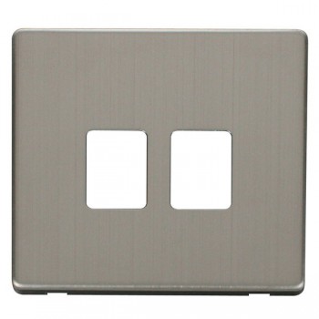 Click Definity SCP118SS Twin RJ45 Outlet Cover Plate in Stainless Steel ...