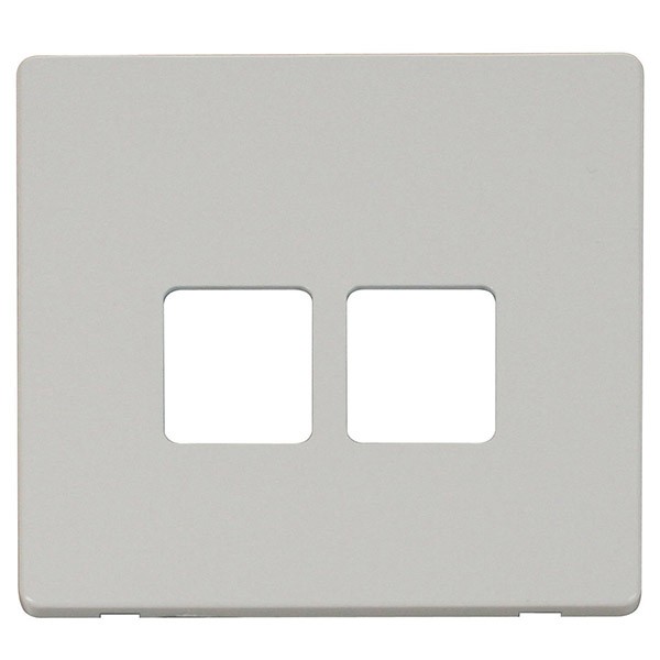 Click Definity Polar White 2 Gang Master Telephone Socket Cover Plate ...