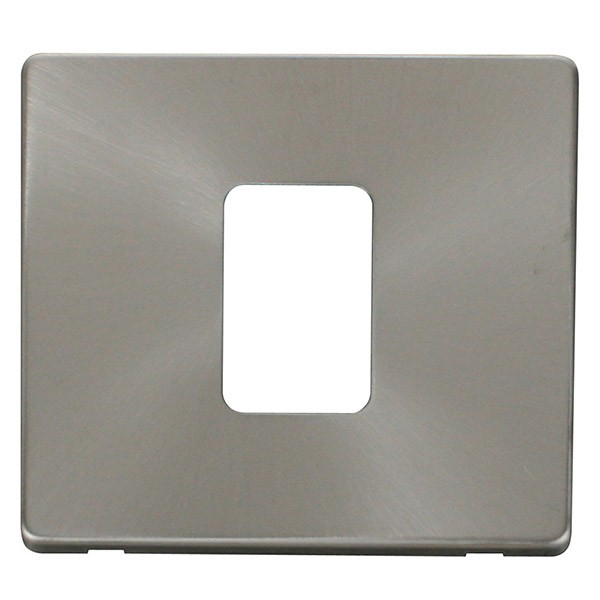 Click Definity Brushed Stainless 45A Double Pole Switch Cover Plate | UKES