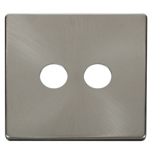 Click Definity Brushed Stainless 2 Gang Satellite/Coaxial Outlet Cover ...