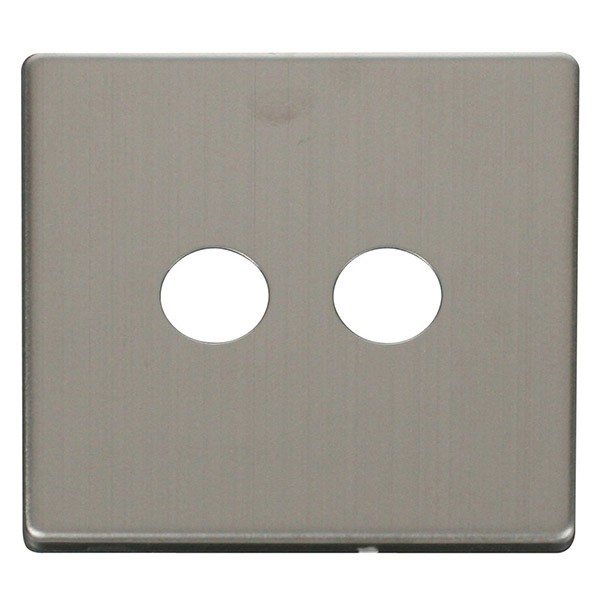 Click Definity Stainless Steel 2 Gang Satellite/Coaxial Outlet Cover ...