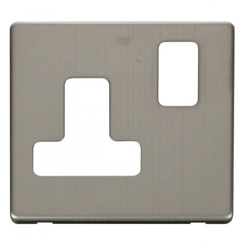 Click Definity Stainless Steel 15A Round Pin Switched Socket Cover ...