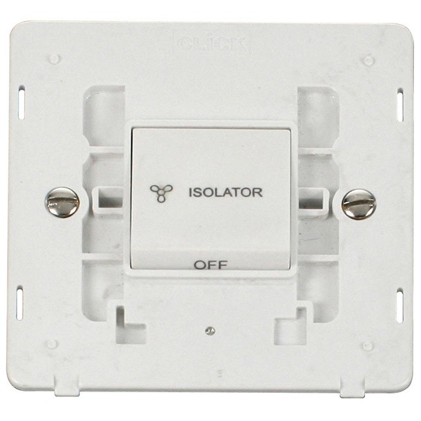 Click Definity Polar White 10A 3 Pole Fan Isolation Switch Insert with ...
