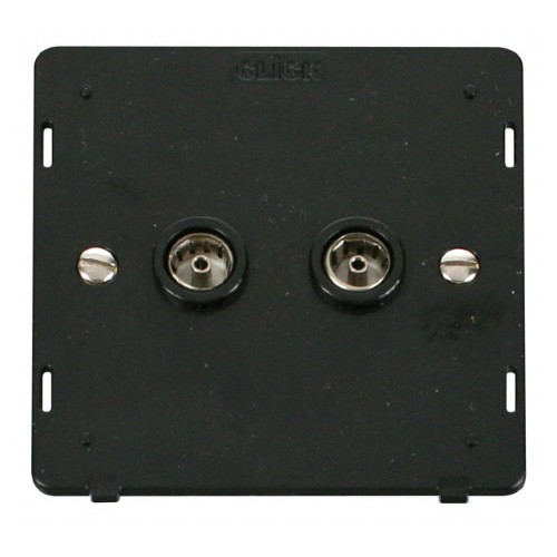 Click Definity Black 2 Gang Non-Isolated Coaxial Outlet Insert with ...