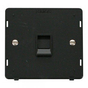Click Definity SIN117BK Single RJ45 Socket Outlet Insert in Black | UKES