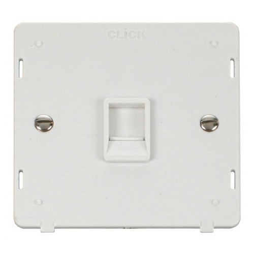 Click Definity SIN117PW Single RJ45 Socket Outlet Insert in Polar White ...