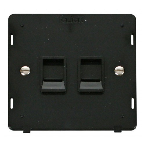 Click Definity Sin118bk Twin Rj45 Socket Outlet Insert In Black At Uk