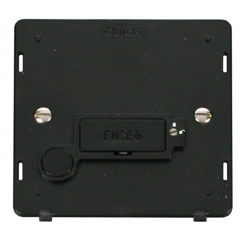 Click Definity Black 13A Lockable Fused Connection Unit Insert with ...