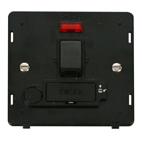 Click Definity Black 13A Lockable Double Pole Switched Fused Connection ...