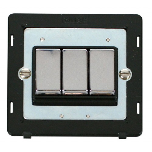 Click Definity Black 3 Gang 2 Way 10AX Ingot Switch Insert with ...