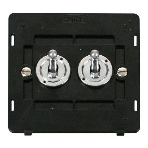 Click Definity Black 2 Gang 2 Way 10AX Toggle Switch Insert with ...