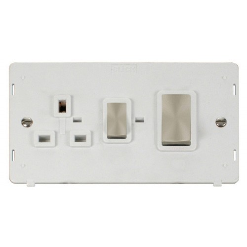 Click Definity Polar White 45A Double Pole Ingot Cooker Switch and 13A ...