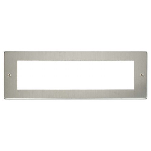 Click New Media MP508SS Small Media 8 Module Front Plate in Stainless ...