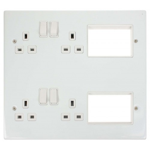 Click New Media MP606PW Semi-Modular Plate with 4 x 13A DP Switched ...