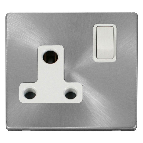 Click Definity Flat Plate Screwless 1 Gang 15A Round Pin Polar White ...