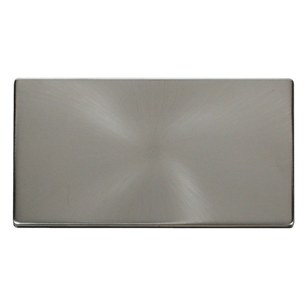 Click Definity Flat Plate Screwless 2 Gang Polar White Blank Plate ...