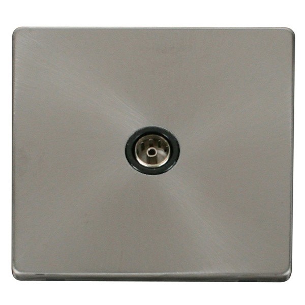 Click Definity Flat Plate Screwless Single Standard Black Coaxial ...