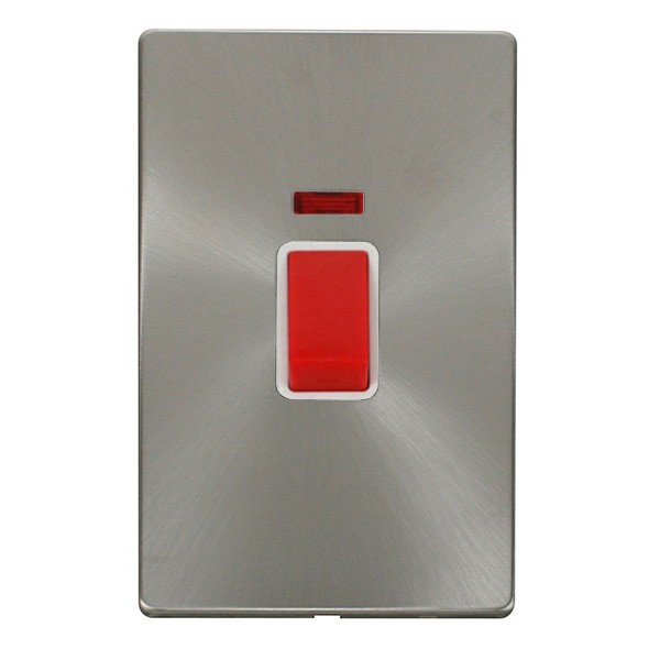 Click Definity Flat Plate Screwless 45A 2 Gang Double Pole Polar White ...