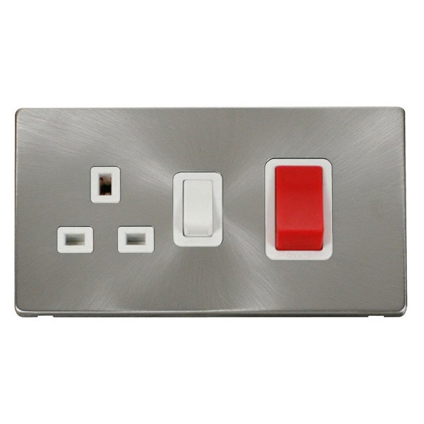 Click Definity Flat Plate Screwless 45A Double Pole Switch with 13A ...