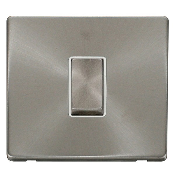 Click Definity Flat Plate Screwless 10AX 1 Gang 2 Way Polar White ...