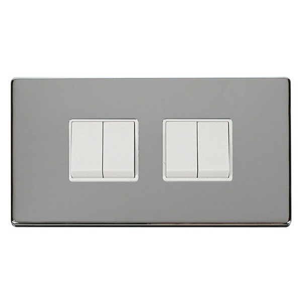 Click Definity Flat Plate Screwless 10AX 4 Gang 2 Way (2 x 2) Polar ...