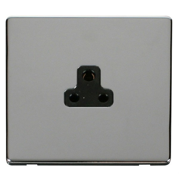 Click Definity Flat Plate Screwless 1 Gang 2A Round Pin Black Socket ...