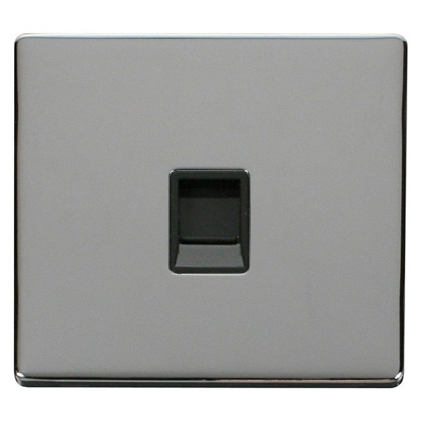 Click Definity Flat Plate Screwless Single Black RJ11 Socket with ...