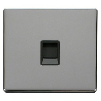 Click Definity Flat Plate Screwless Single Black RJ11 Socket with ...