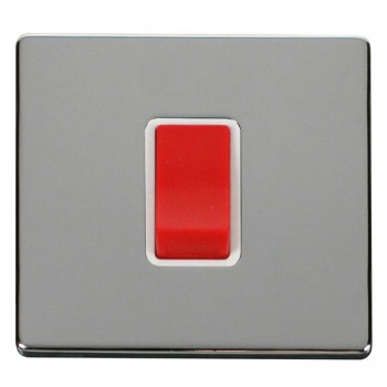 Click Definity Flat Plate Screwless 45A 1 Gang Double Pole Polar White ...