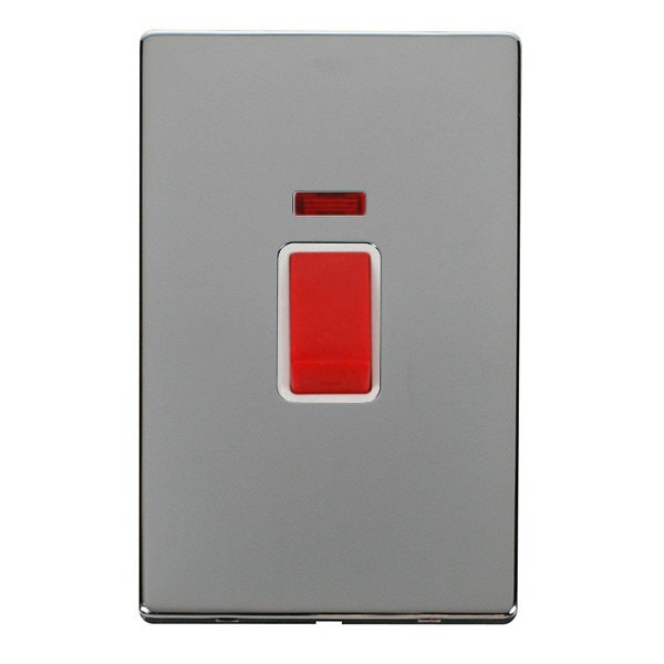 Click Definity Flat Plate Screwless 45A 2 Gang DP Polar White Switch ...