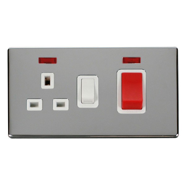 Click Definity Flat Plate Screwless 45A Double Pole Switch with 13A ...