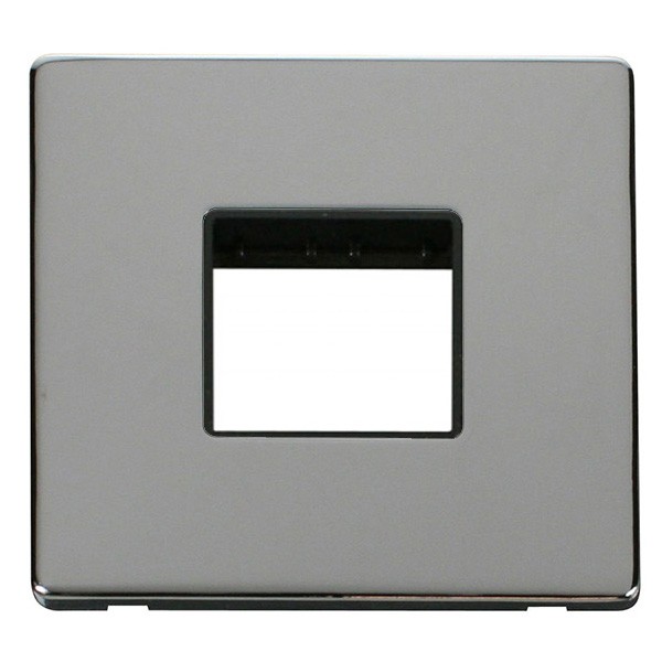 Click Definity Flat Plate Screwless Black Single Plate Twin Aperture ...