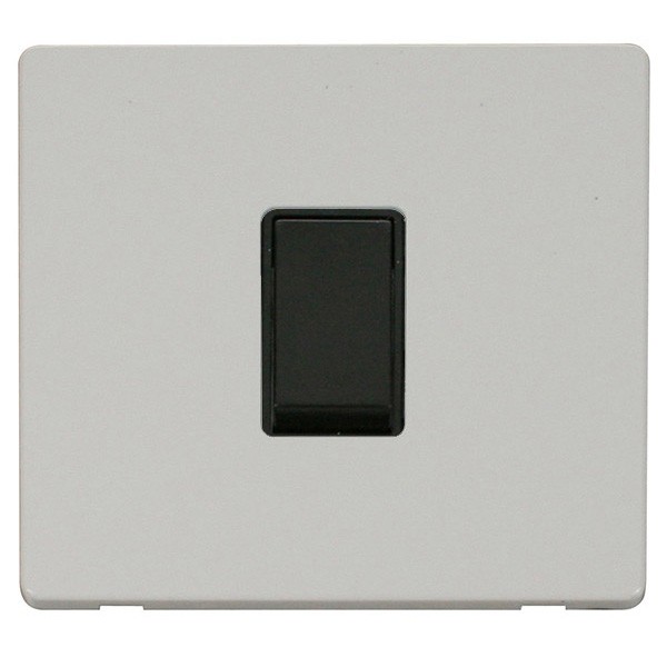 Click Definity Flat Plate Screwless 10AX 1 Gang 2 Way Black Switch with ...